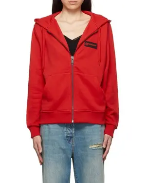 Burberry Checked Hooded Zip-up Sweatshirt