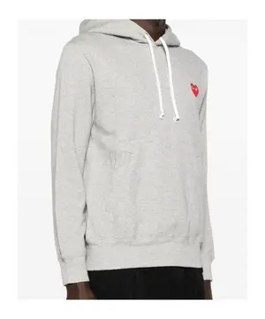 Comme Des Garçons Heart Logo Hoodie - White