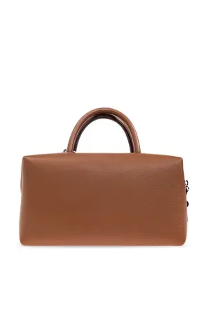 Max Mara Logo Stamp Zip-up Tote Bag - Brown