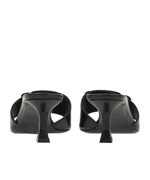 FERRAGAMO Bow Detail Slip-on Kitten Heel Sandals