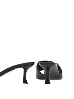 FERRAGAMO Bow Detail Slip-on Kitten Heel Sandals