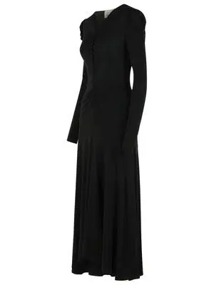 Isabel Marant Étoile Long Sleeve V-neck Dress - Black