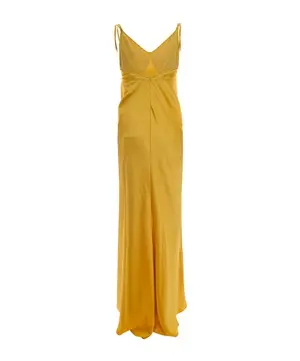 Elisabetta Franchi Draped Satin Maxi Dress