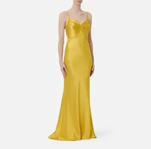 Elisabetta Franchi Draped Satin Maxi Dress
