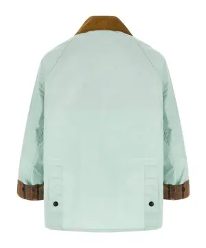Barbour Long-sleeved Jacket With Corduroy Collar And Logo Embroidery - Green