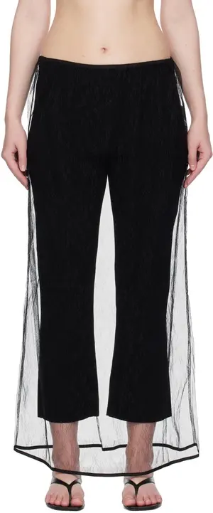 AMOMENTO Sheer Lace Maxi Skirt