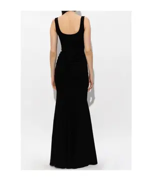 Versace Buckled Ruched Maxi Dress
