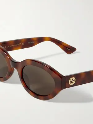 Gucci Oval-frame Sunglasses - Multicolor
