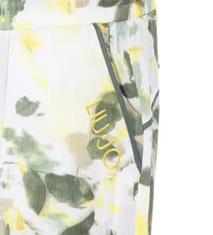 Liu Jo Printed Drawstring Wide Leg Trousers - White