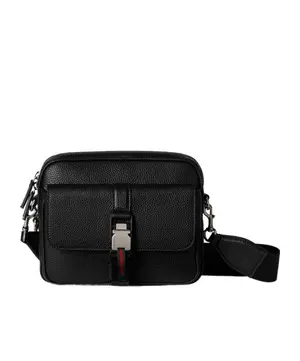 Gucci Small Crossbody Bag With Web Detail - Black
