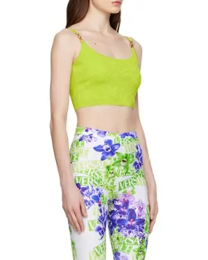 Versace Medusa Plaque Cropped Knitted Top