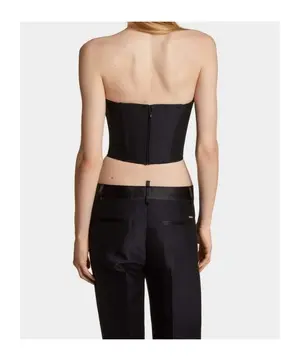 Dsquared2 Paris Corset Top With Beaded Lace Trim