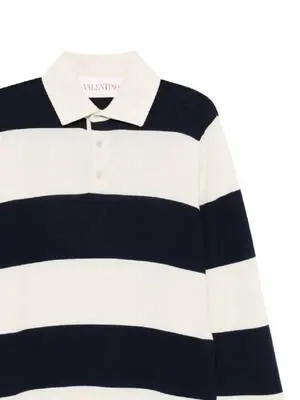 Valentino Garavani Striped Long Sleeve Polo Shirt - No