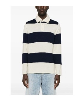 Valentino Garavani Striped Long Sleeve Polo Shirt - No