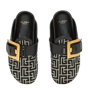 Balmain Jacquard Anthem Mules
