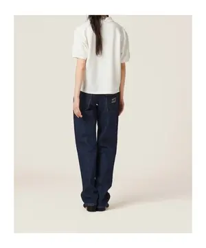 Miu Miu Short-sleeved Polo Shirt With Embroidered Logo - White