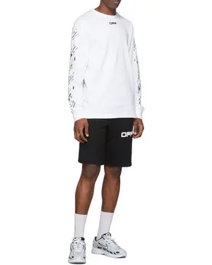 Off-White Logo Printed Long-sleeved T-shirt - White
