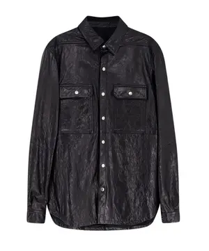 Rick Owens Crumpled Effect Overshirt Jacket - Black