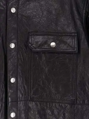 Rick Owens Crumpled Effect Overshirt Jacket - Black