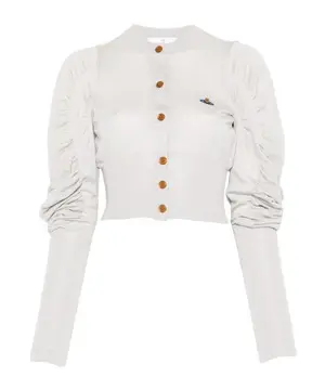 VIVIENNE WESTWOOD Eli Cropped Cardigan - Light Grey