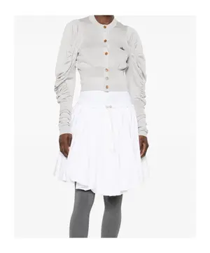 VIVIENNE WESTWOOD Eli Cropped Cardigan - Light Grey