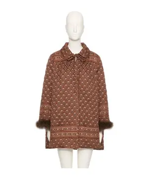 Valentino Garavani Long Sleeve Jacket With Fur Trim