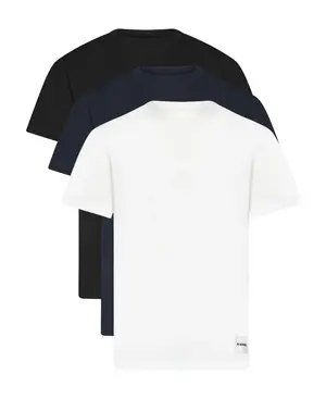 JIL SANDER Logo Patch Crewneck T-shirt 3 Pack - White