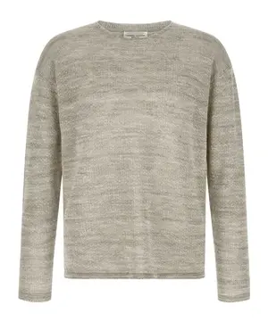 ROBERTO COLLINA Mouliné Crew Neck Knitted Sweater - Grey