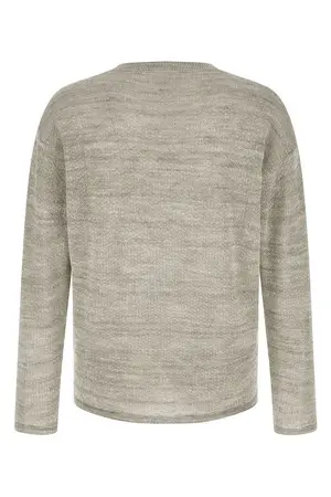 ROBERTO COLLINA Mouliné Crew Neck Knitted Sweater - Grey