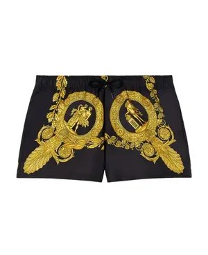 Versace Baroque Print Swim Shorts - Black