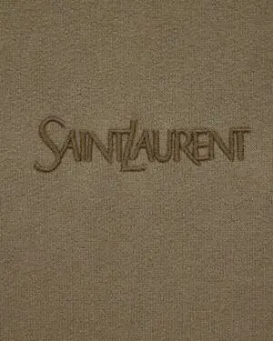 Saint Laurent Logo Embroidered Drawstring Hoodie