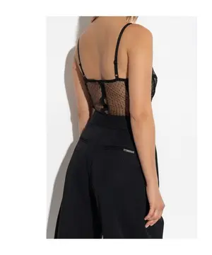 Dolce & Gabbana Lace Bodysuit With Plunging Neckline