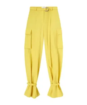 Attico Wool Gabardine Cargo Pants With Tie Detail Cuffs