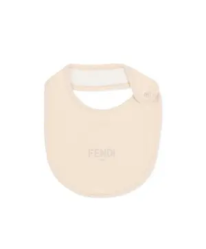 Fendi Bear Detail Beanie Hat, Bib, And Slippers Set