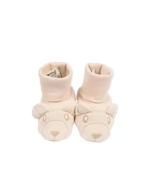 Fendi Bear Detail Beanie Hat, Bib, And Slippers Set