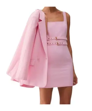 Liu Jo Belted Mini Dress With Square Neckline