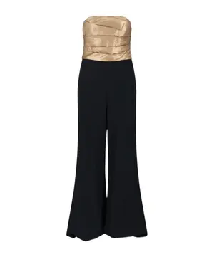 Ralph Lauren Strapless Jumpsuit With Draping And Bow Detail - Black
