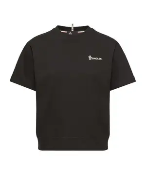 Moncler Logo Printed Crewneck T-shirt - Black
