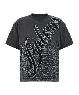 Balenciaga Logo Embroidered Monogrammed T-shirt