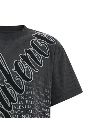 Balenciaga Logo Embroidered Monogrammed T-shirt