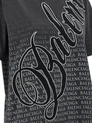 Balenciaga Logo Embroidered Monogrammed T-shirt