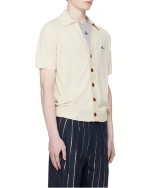 VIVIENNE WESTWOOD Button-front Knit Polo Shirt - White