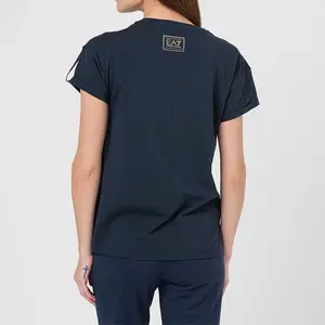 EA7 Round Neck T-shirt With Tricolor Stripes