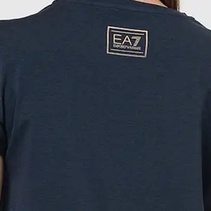 EA7 Round Neck T-shirt With Tricolor Stripes