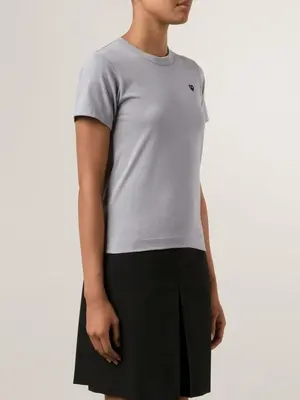 Play Comme Des Garcon Embroidered Heart T-shirt - Gray