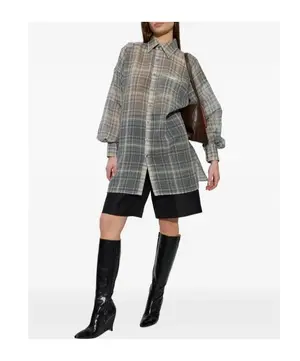 Coperni Plaid Drawstring-waist Shirt