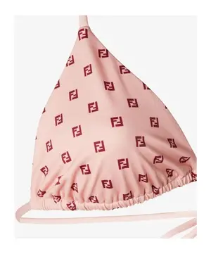 Fendi Foulard Printed Halterneck Bikini Top - Red