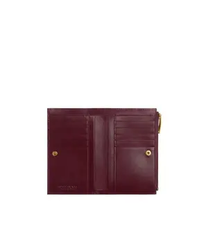 Bottega Veneta Medium Intrecciato Bi-fold Zip Wallet - Red