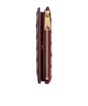 Bottega Veneta Medium Intrecciato Bi-fold Zip Wallet - Red