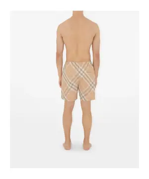 Burberry Checked Elasticated-waistband Swim Shorts